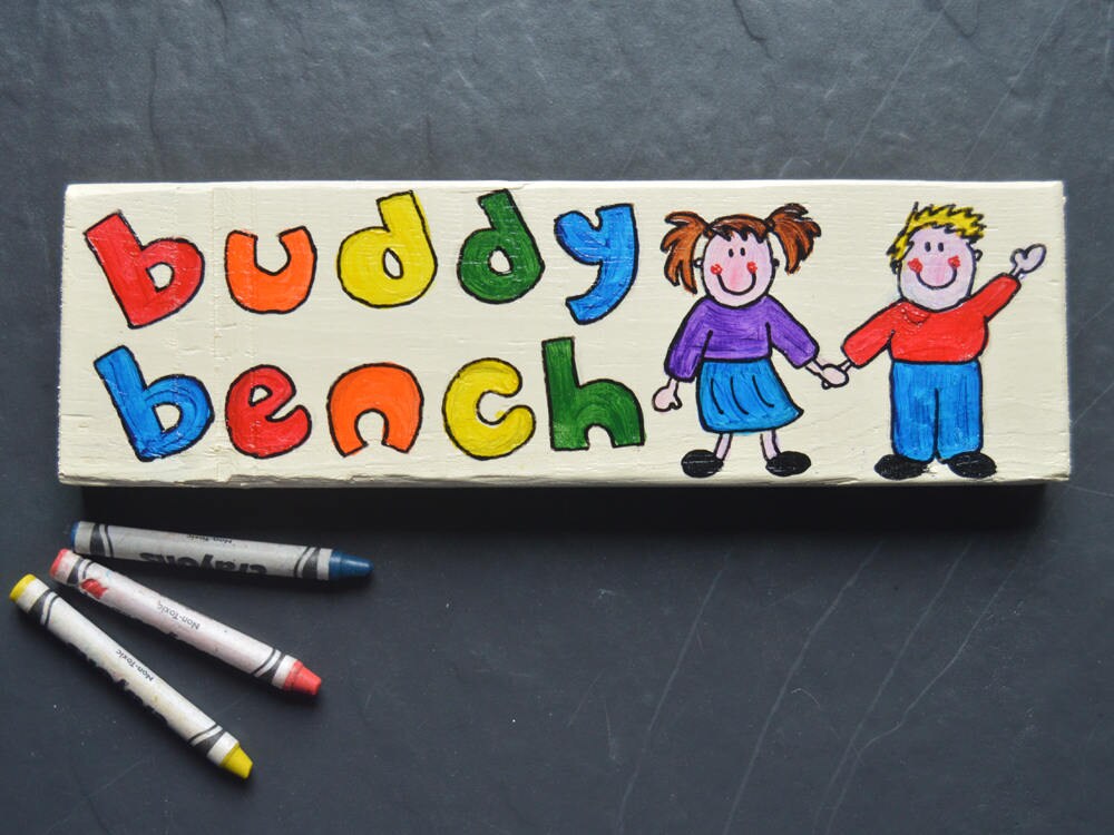 Handmade Buddy Bench Plaque: Anti-bullying Sign, Playground Decor - Etsy UK
