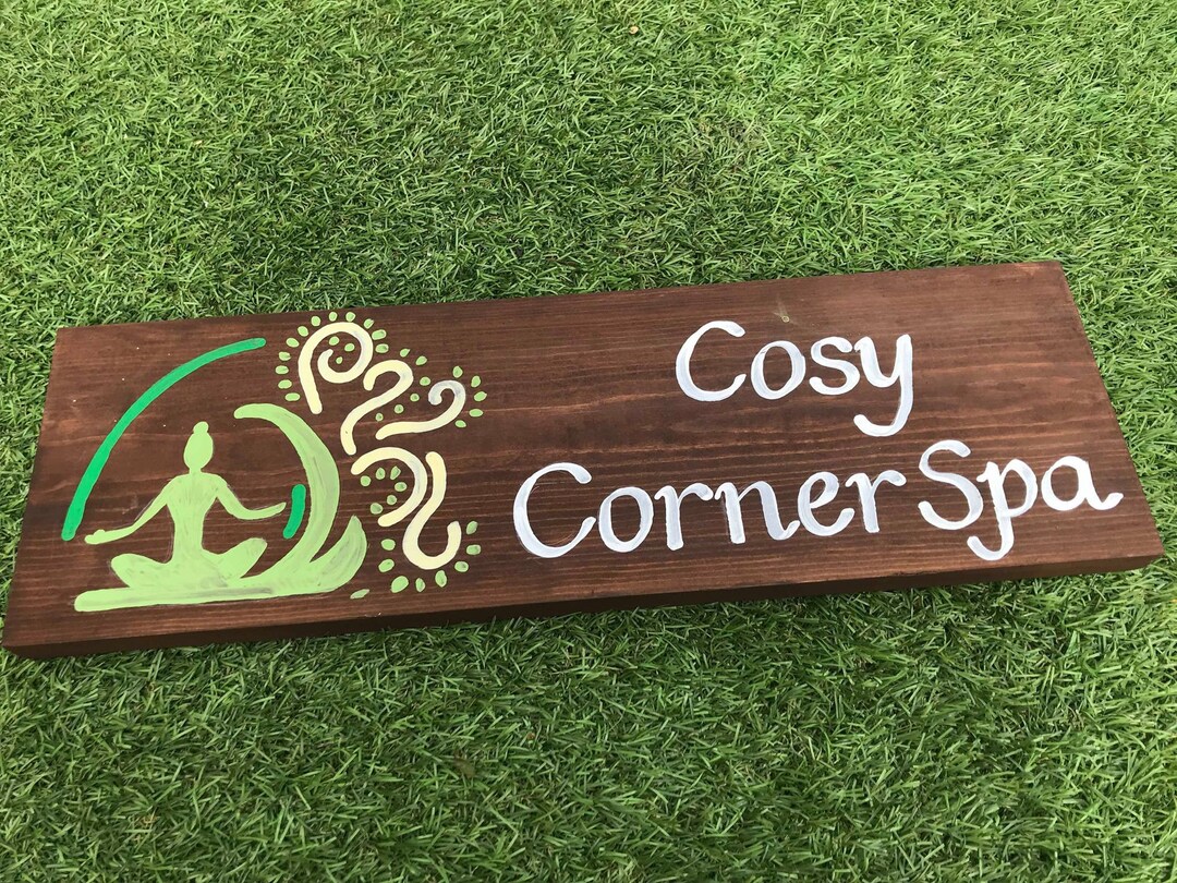 Exterior House Name Sign, Personalised Wooden Yoga House Name Sign ...