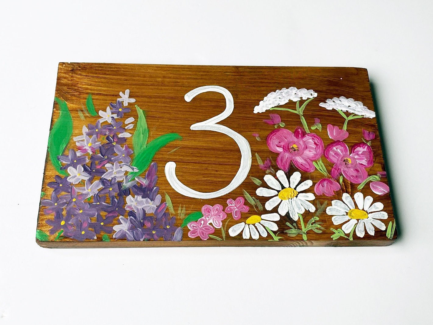 Wild Flower Lilacs House Number Sign Personalised Door Number - Etsy