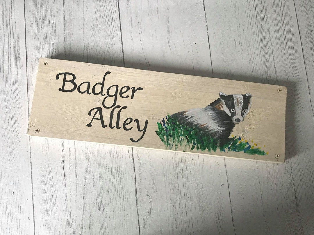 Exterior House Name Sign, Personalised Badger House Name Sign, Wildlife ...
