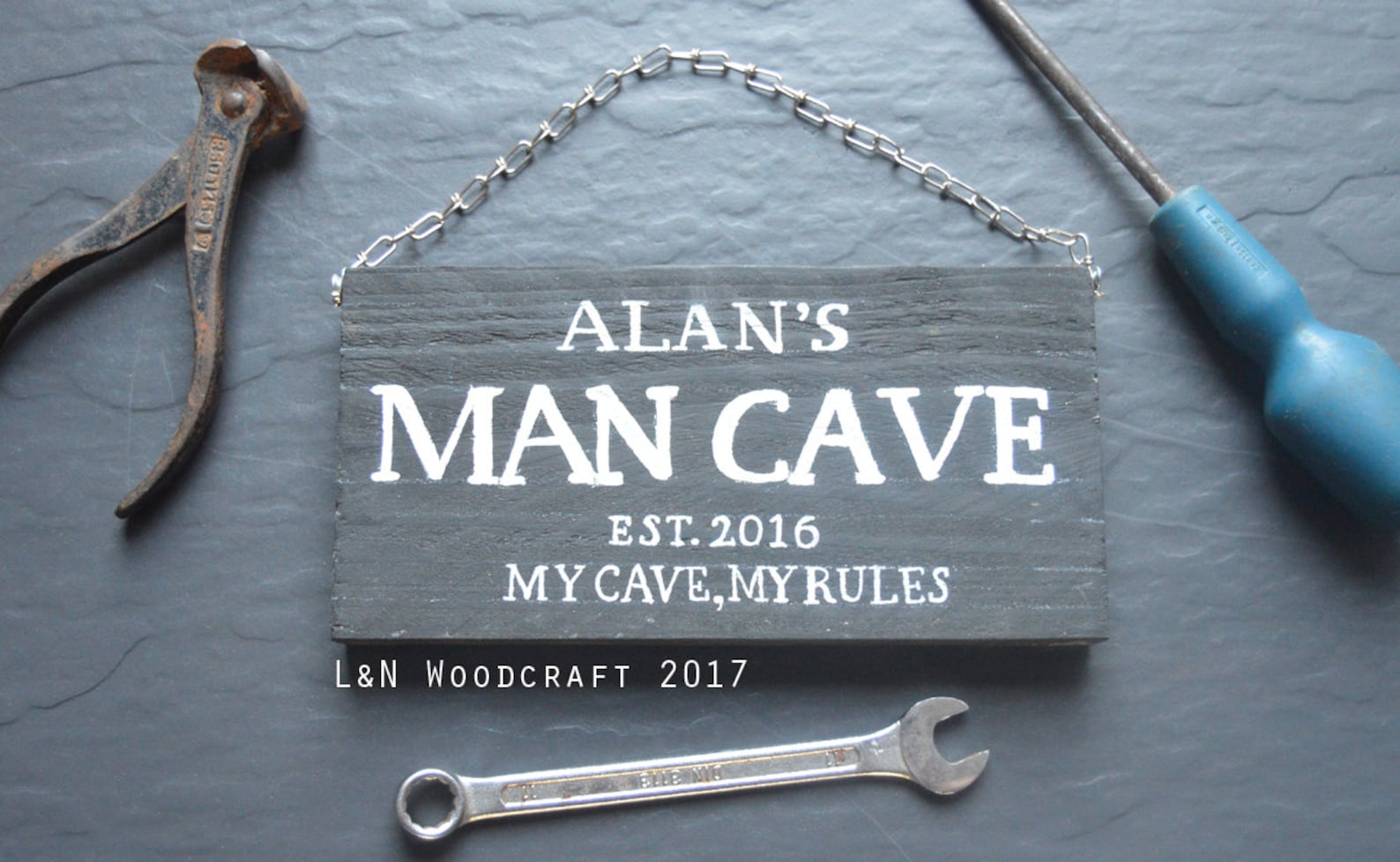 Personalised Man Cave Wooden Sign Shed Est. Year Plaque - Etsy