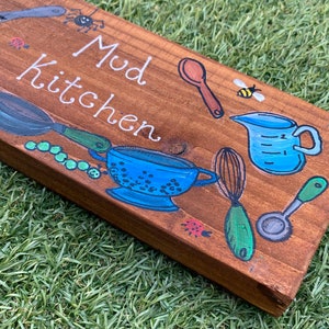Mud Kitchen Wooden Sign, Play Kitchen, Role Play Sign, Utensil Sign ...