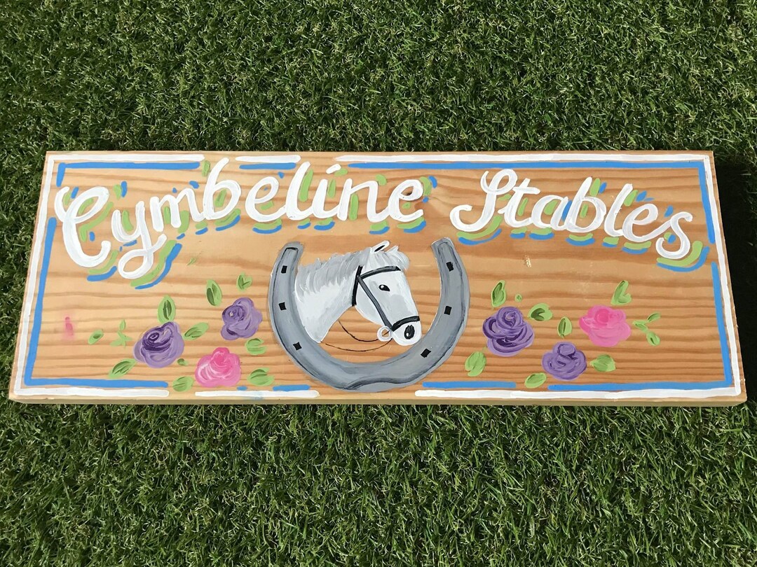 Horse Wooden Sign, Stable Plaque, Personalised Gate, Handmade, Hand ...