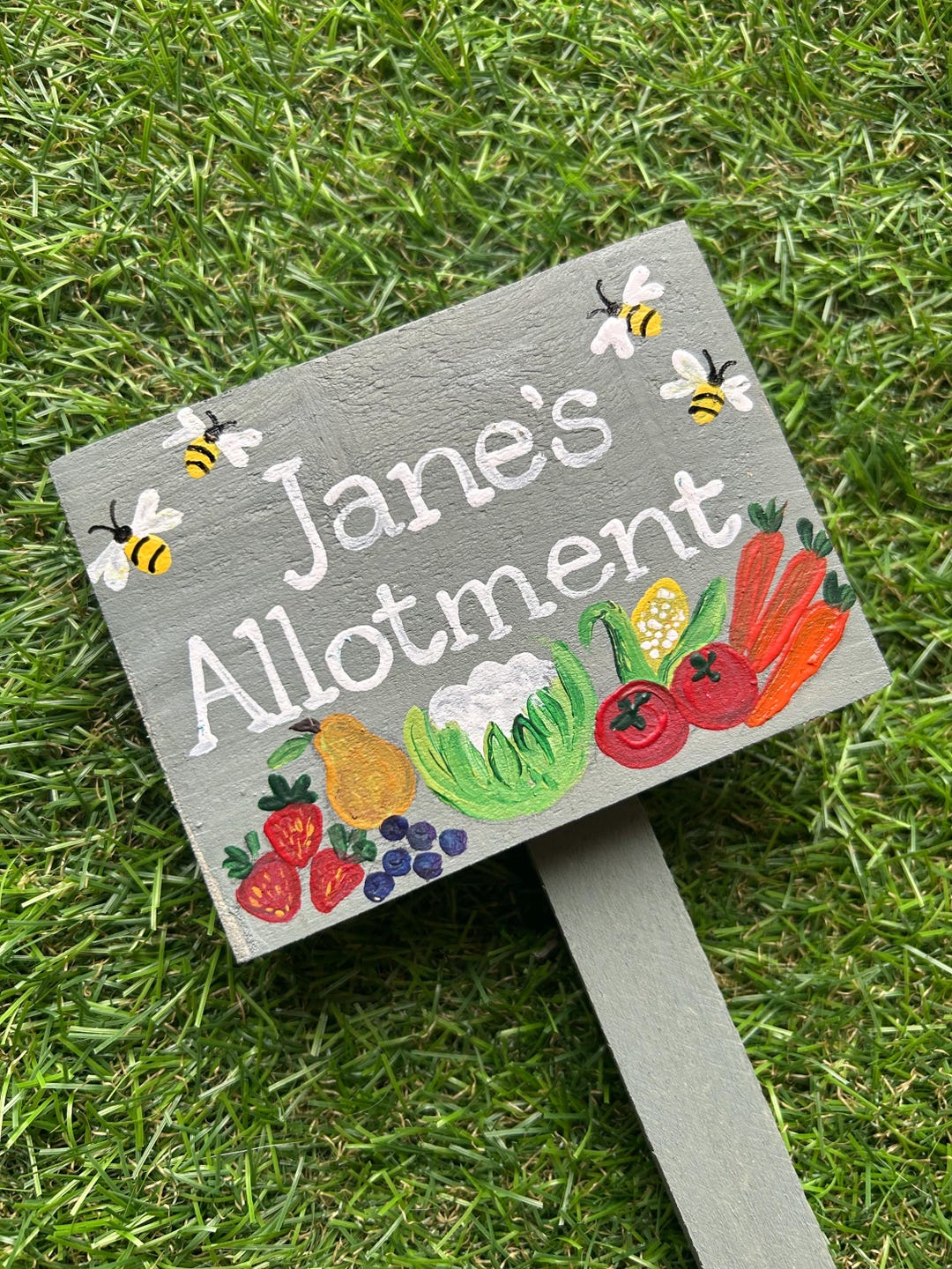 Personalised Vegetable Garden Plaque, Planter Sign, Allotment Sign ...