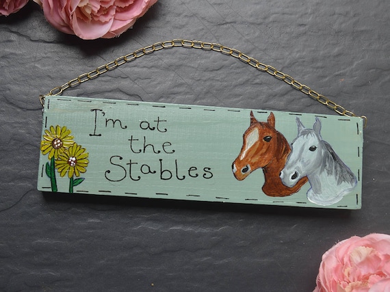 Personalised Horse Wooden Sign Stables Equestrian Pet | Etsy