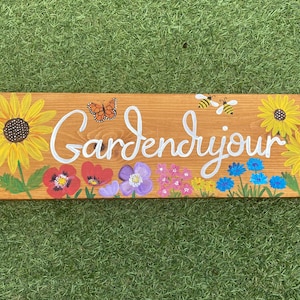 Personalised Flower Garden House Sign, Summerhouse Hand Painted, Floral ...