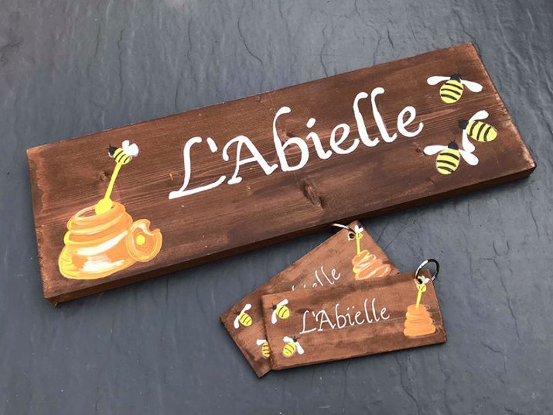 Honey Bees House Name Sign Personalised Wooden Plaque - Etsy