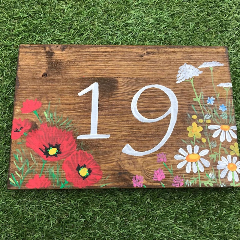 Painted House Number - Etsy