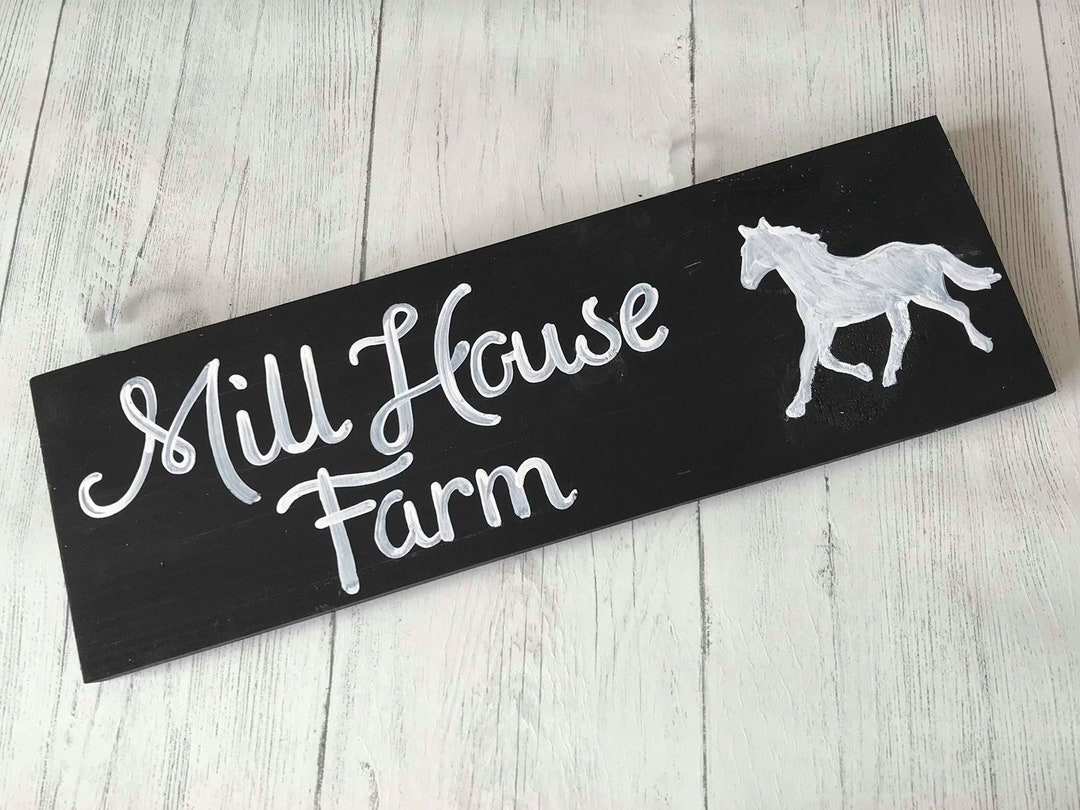 Exterior House Name Sign, Personalised Horse Pony House Name Sign ...
