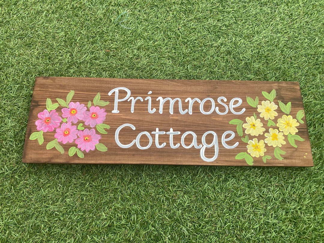 Primrose Exterior House Name Sign, Personalised Wooden Door Name Sign ...