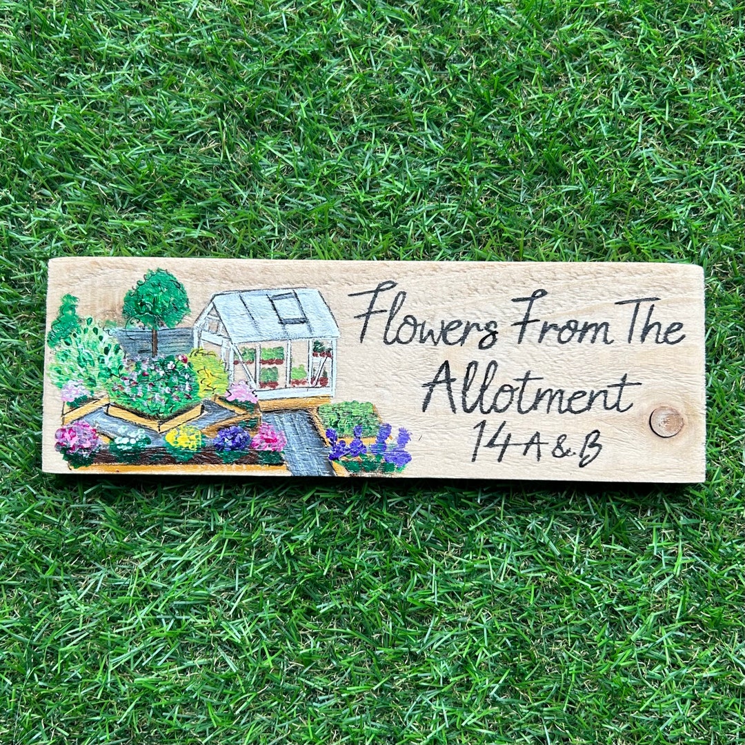 Greenhouse Personalised Plot Number Plaque, Allotment Flower Garden ...
