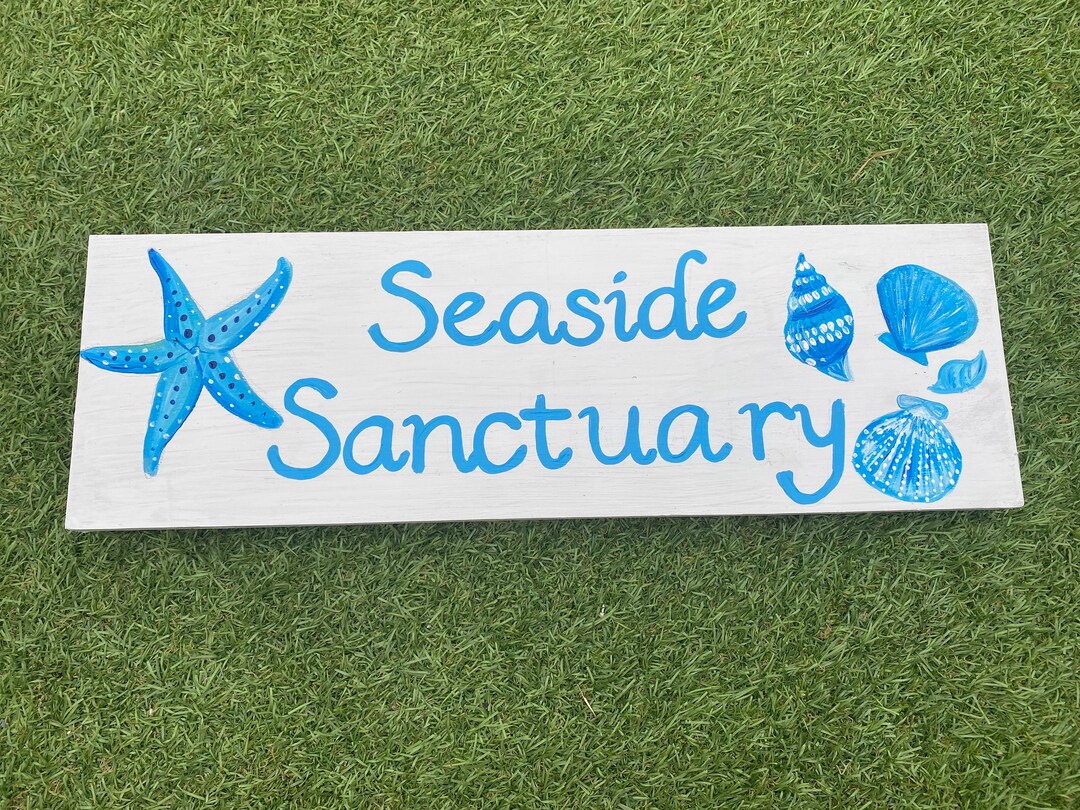 Personalised Beach Hut Sign, Beach House Plaque, Seaside, Shells, Sea ...