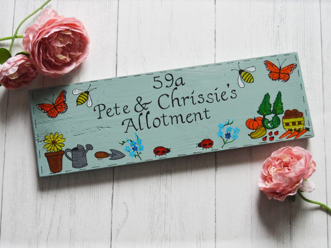 Allotment Sign, Greenhouse Sign, Personalised Garden Wooden Plaque ...