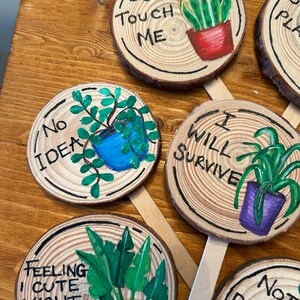 Small Personalised Plant Pot Label, Funny Wooden Plant Markers for ...