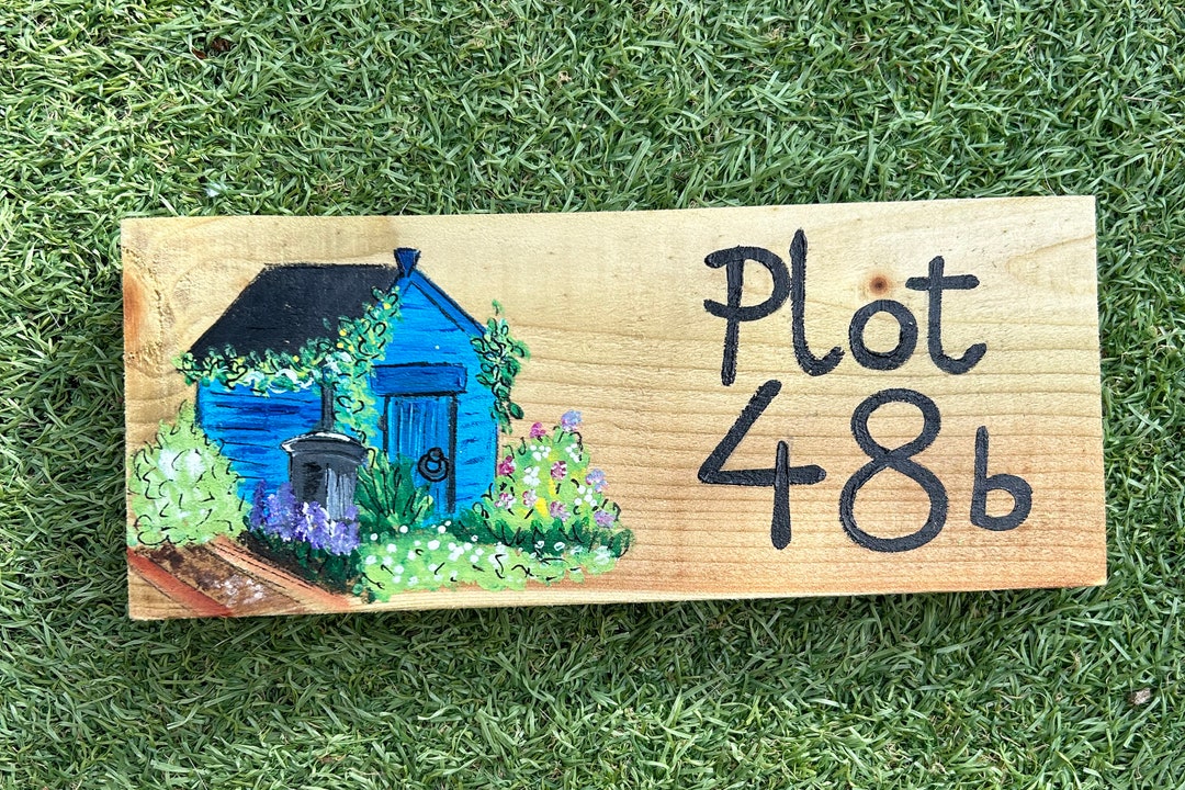Personalised Allotment Shed Sign, Plot Marker Plaque, Wooden Hand Made ...