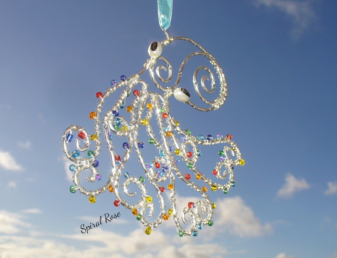 Octopus Wire and Bead Suncatcher / Window Hanger. Choose - Etsy