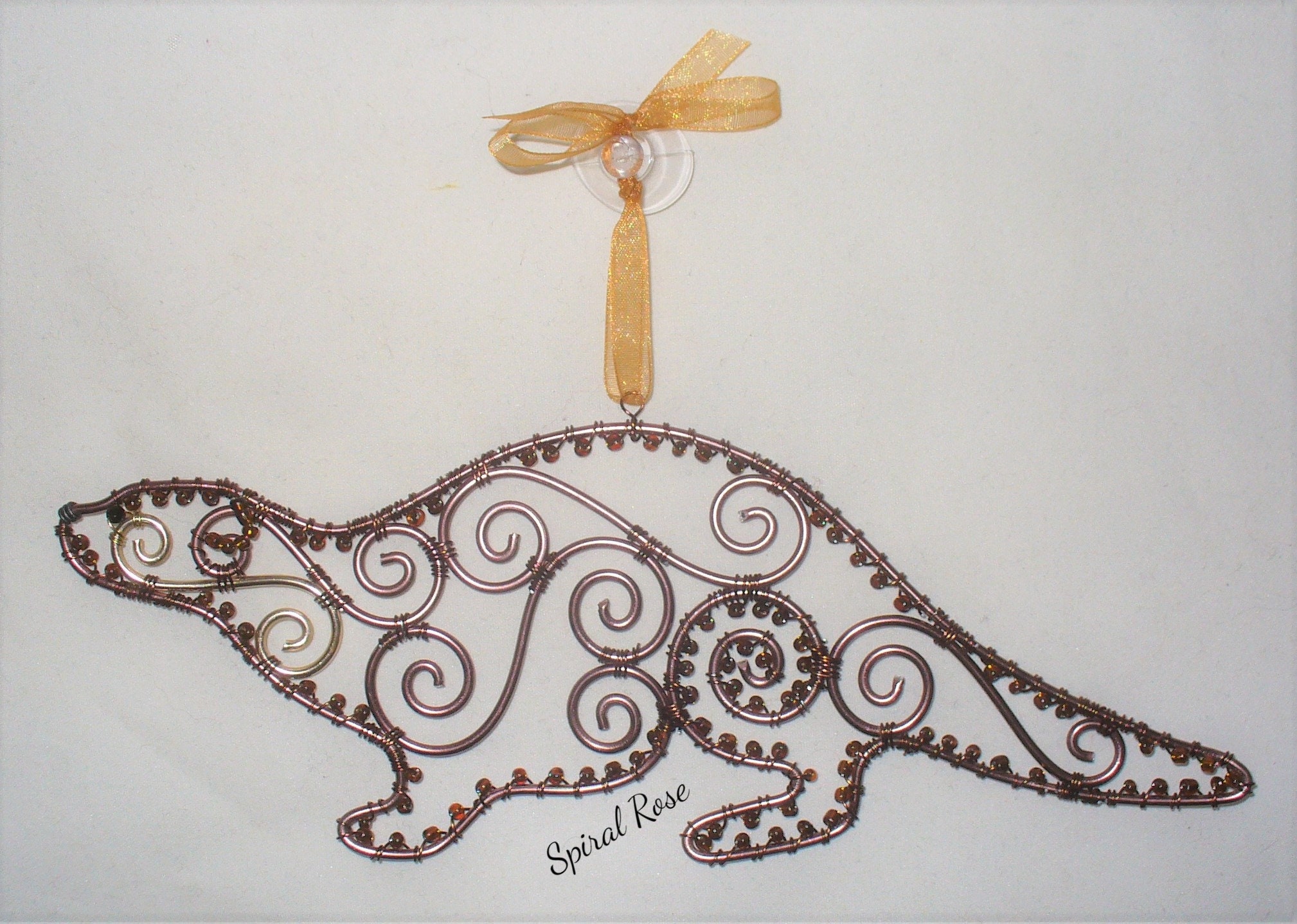 Otter Wire and Bead Suncatcher / Window Hanger. - Etsy