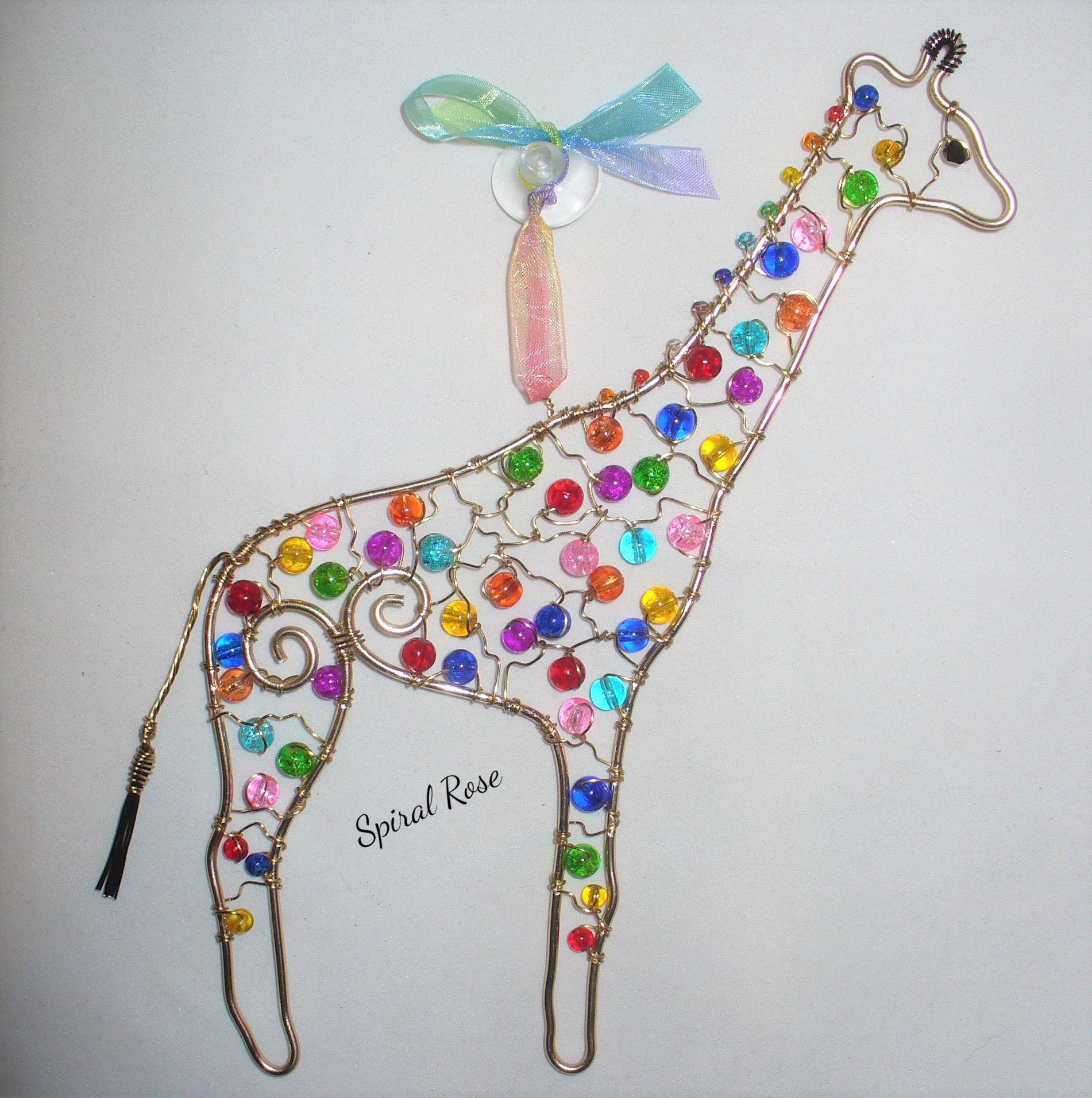 Giraffe Wire and Bead Suncatcher / Window Hanger - Etsy