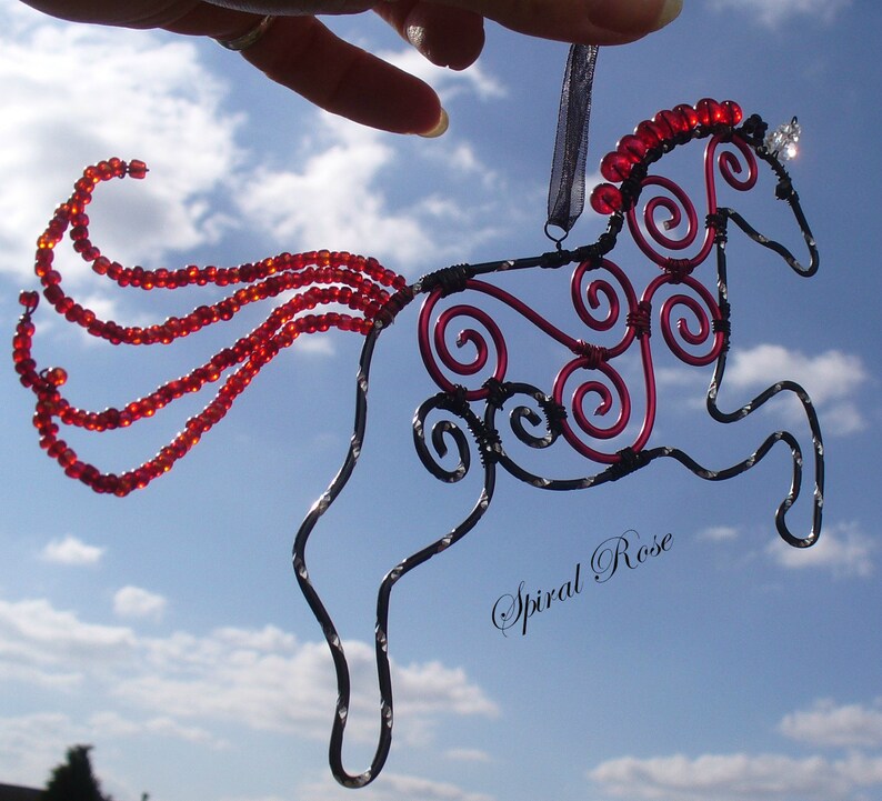 Rearing Unicorn Wire and Bead Suncatcher. Choose Colour - Etsy