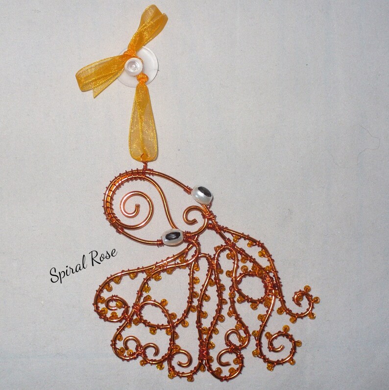 Octopus Wire and Bead Suncatcher / Window Hanger. Choose - Etsy