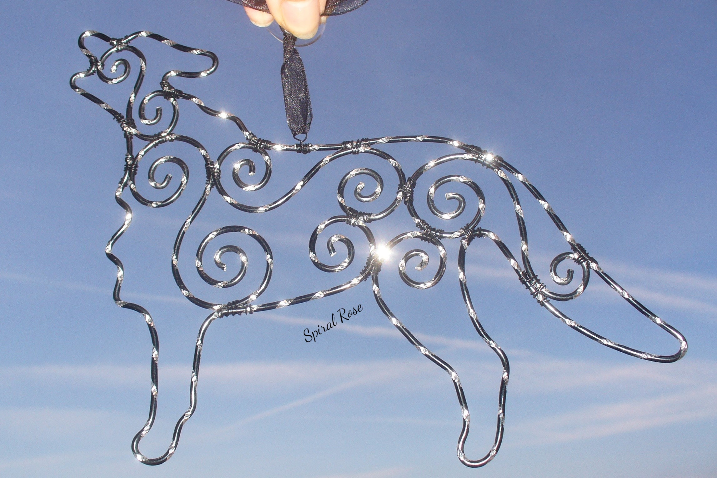 Howling Wolf standing With Moon Wire and Bead Suncatcher - Etsy