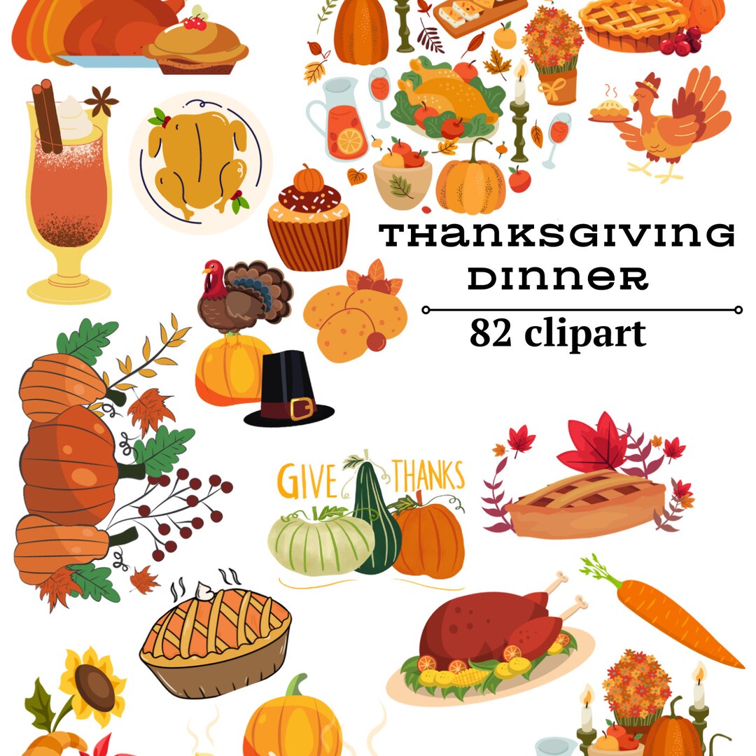 Thanksgiving Dinner Clipart. Autumn Clipart. Thanksgiving Clipart PNG ...