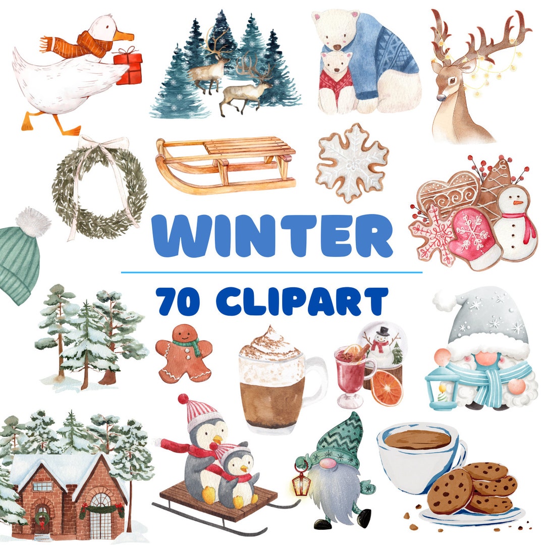 Winter Clipart. New Year Clipart. Christmas Clipart. Christmas - Etsy