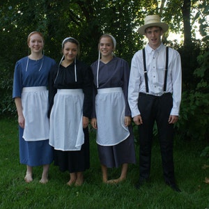 Amish Handmade Apron White Tie Apron Plain Mennonite - Etsy