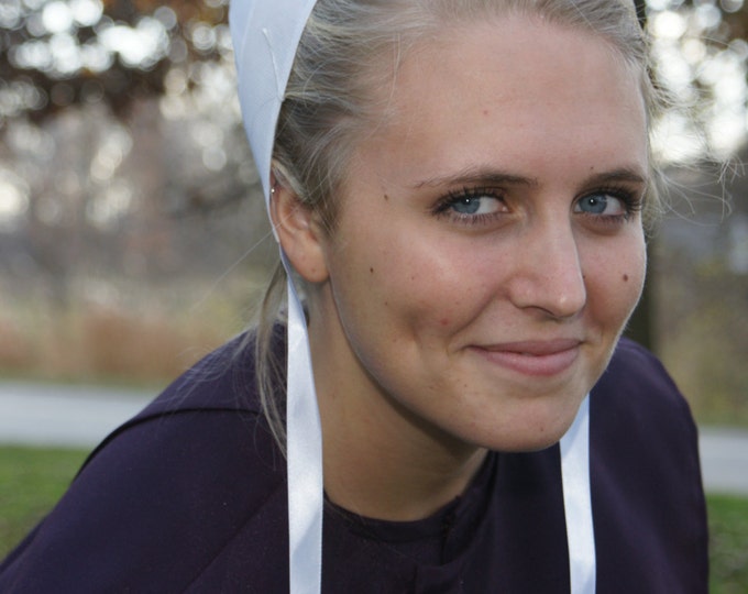 Amish Woman's Covering Extra Large Cap Kapp Bonnet With Strings Prayer ...