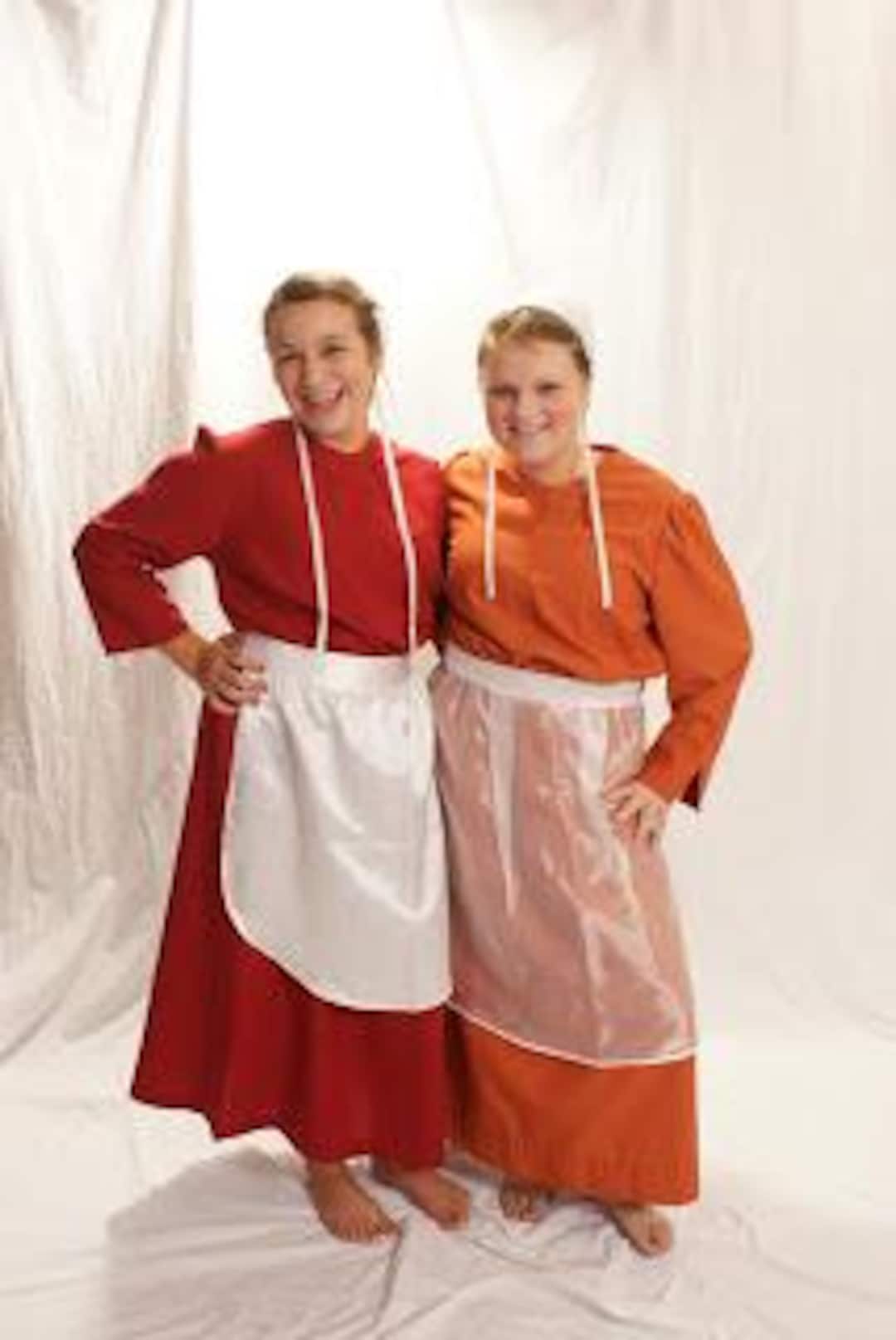 Amish Apron and Covering Set XL Cap Kapp Prayer Bonnet With Strings SET ...