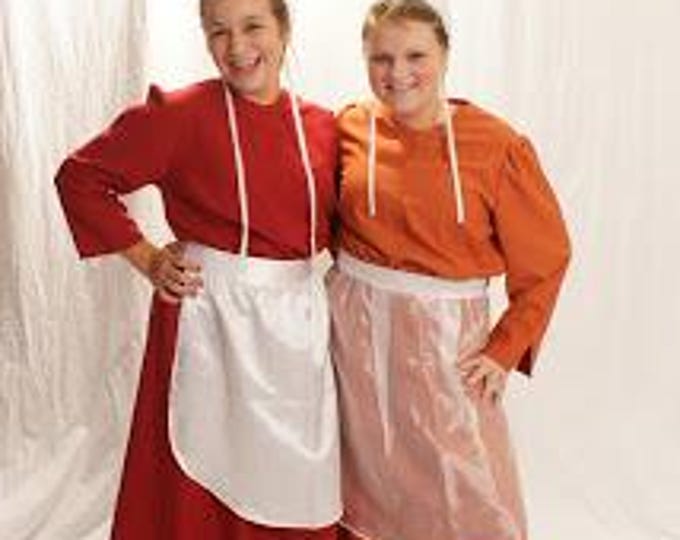 Amish Apron and Covering Set XL Cap Kapp Prayer Bonnet With Strings SET ...