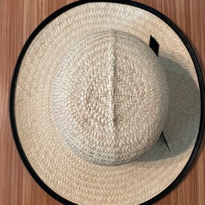 Large Amish Straw Hat, Round Top, Black Trimmed, Brand New, Authentic ...