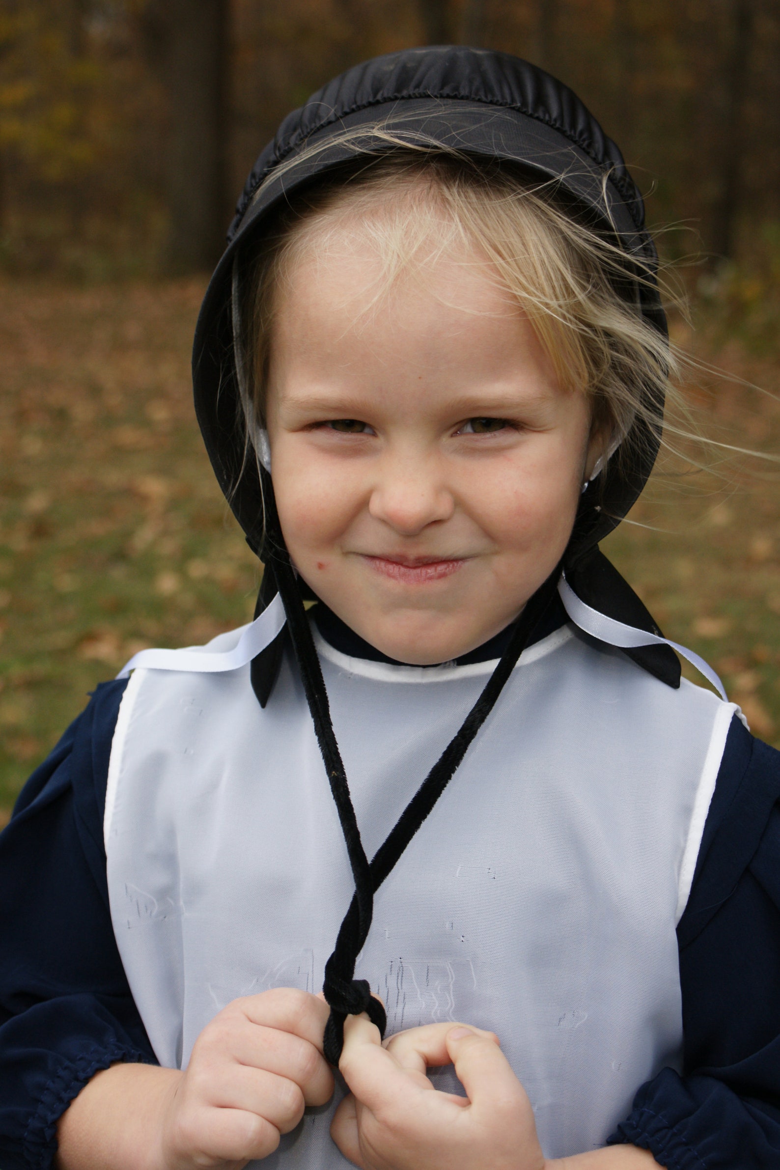 Amish Girl's Black Bonnet With Strings | Etsy