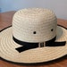 XL Amish Straw Hat Round Top Black Trimmed Extra Large - Etsy