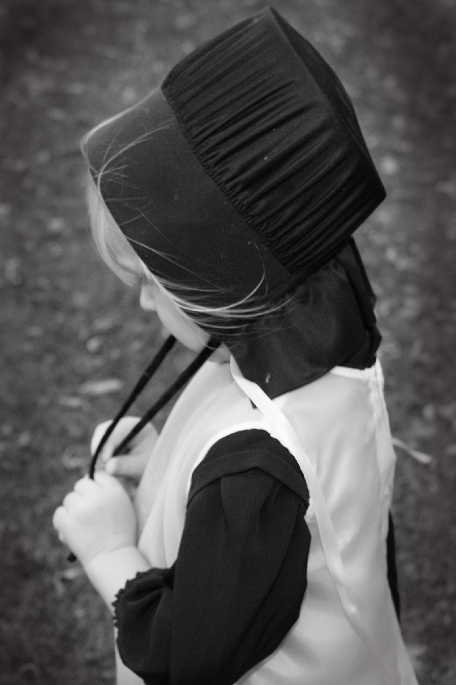 Amish Girl's Black Bonnet With Strings | Etsy