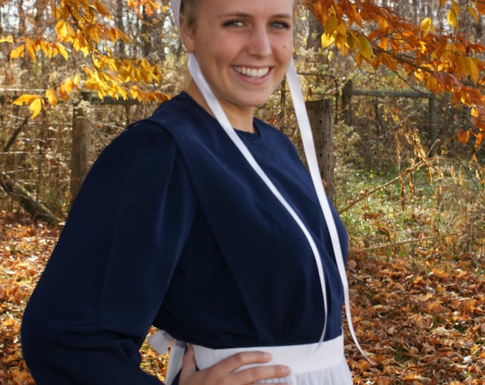 Amish Apron and Covering Set Cap Kapp Prayer Bonnet With Strings SET ...