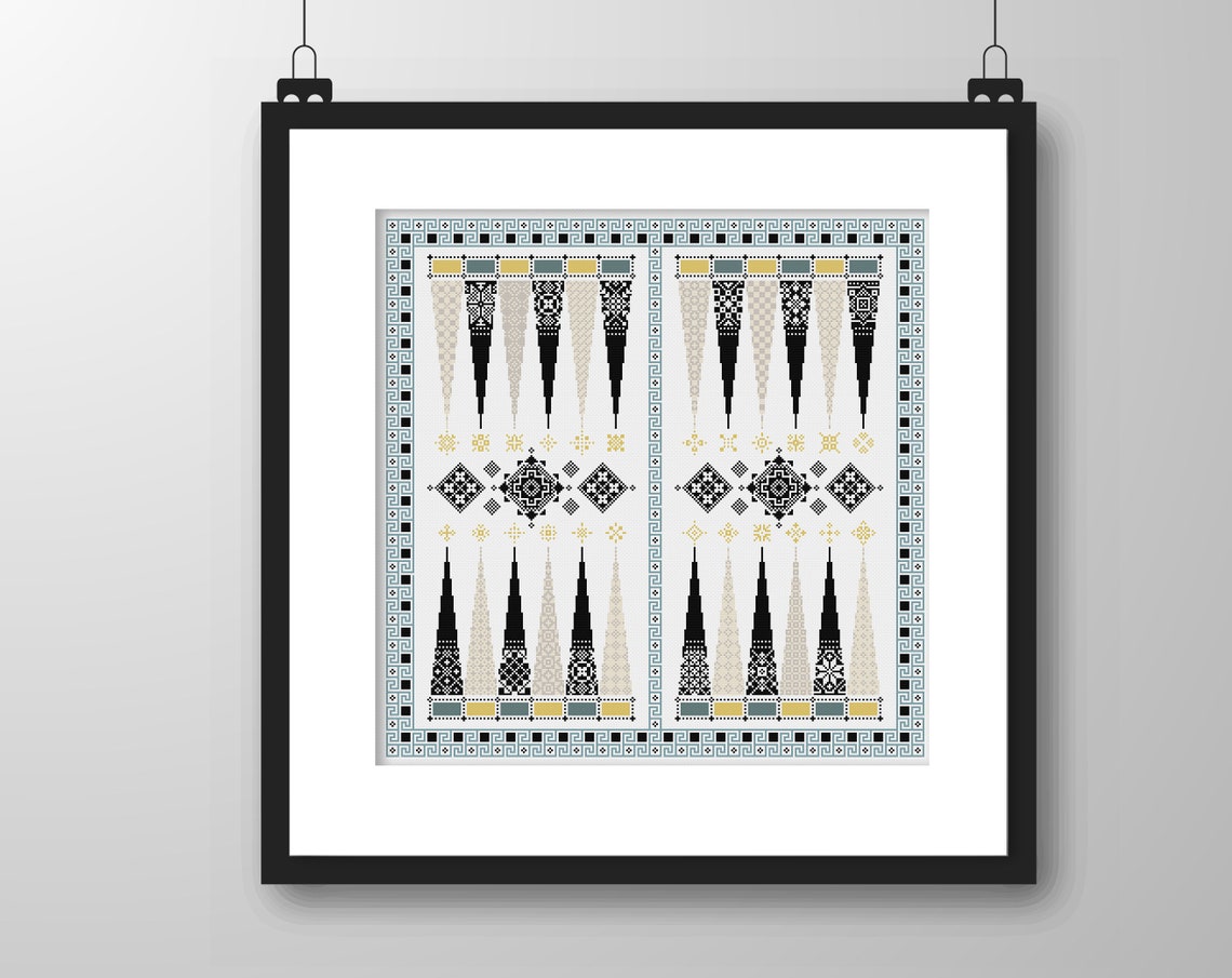Fun Cross Stitch Chart Backgammon Tavli Tavla Table Game Board - Etsy UK