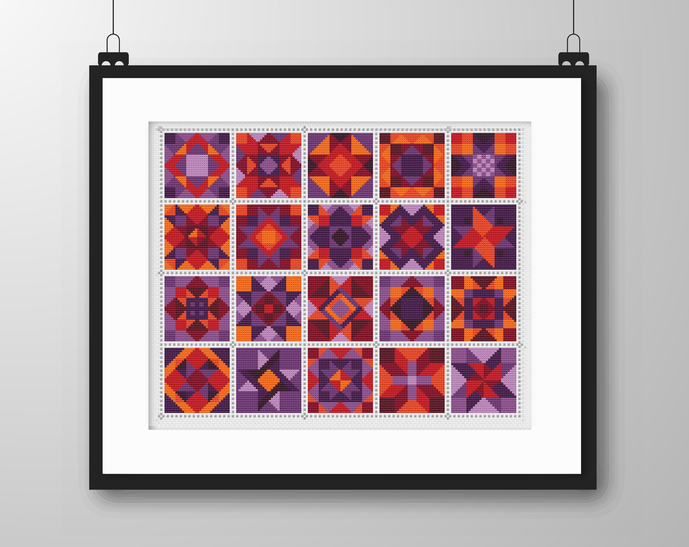 Cross Stitch Chart Patchwork Quilt Block Pattern Squares Quilt - Etsy
