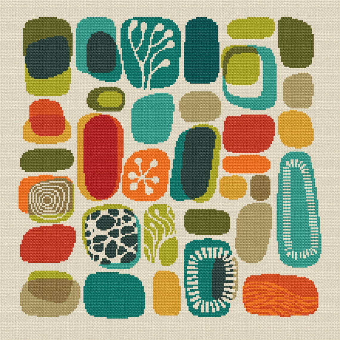 Mid Century Modern Lava Squares Retro Abstract Modernist | Etsy