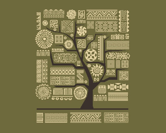 African Aztec Inka Tribal Tree of Life Air Variant | Etsy