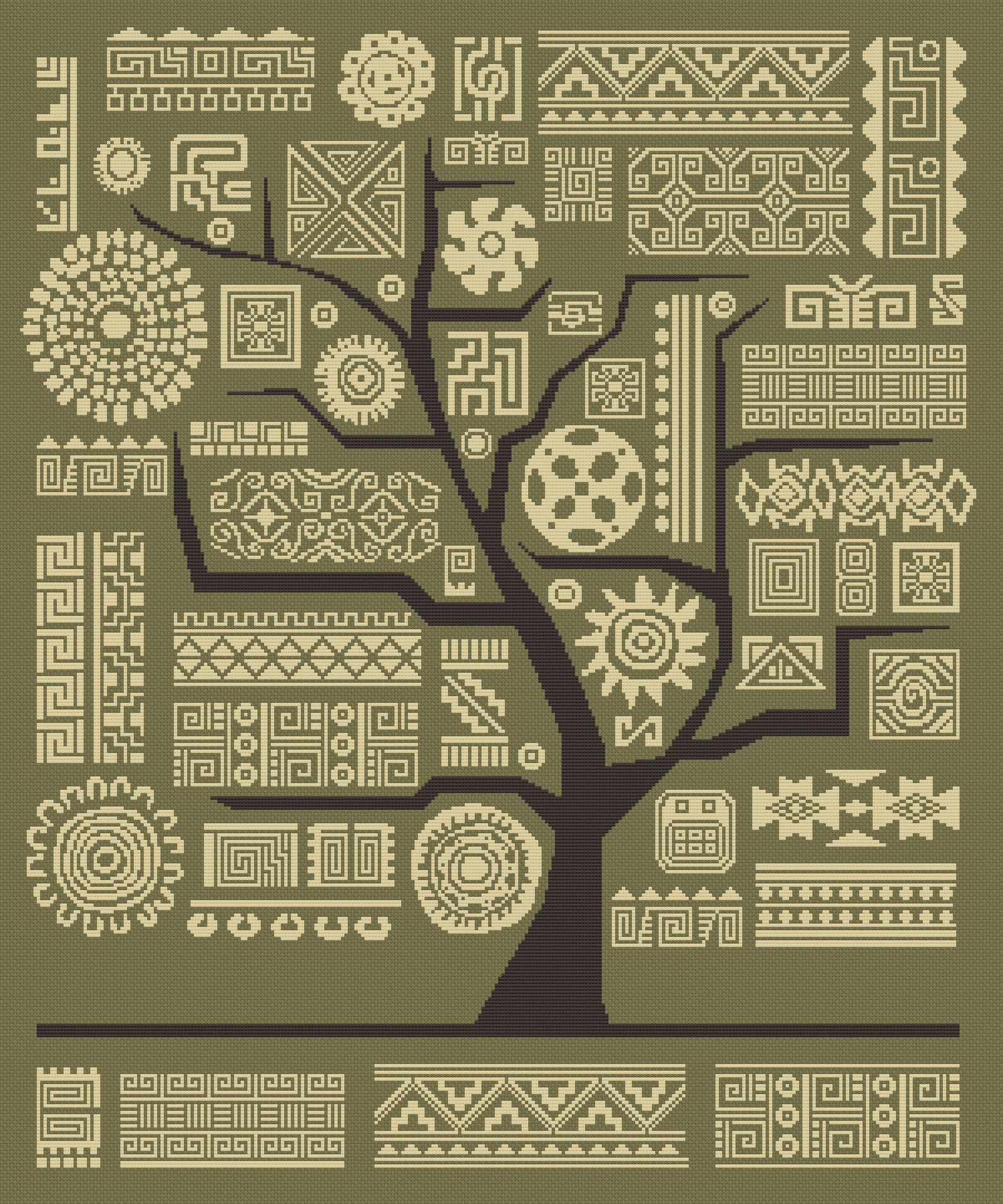 African Aztec Inka Tribal Tree of Life Air Variant | Etsy