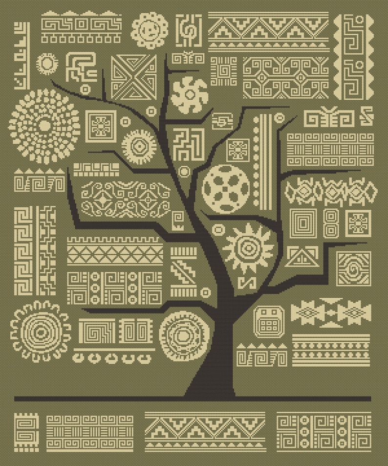 African Aztec Inka Tribal Tree of Life Air Variant - Etsy