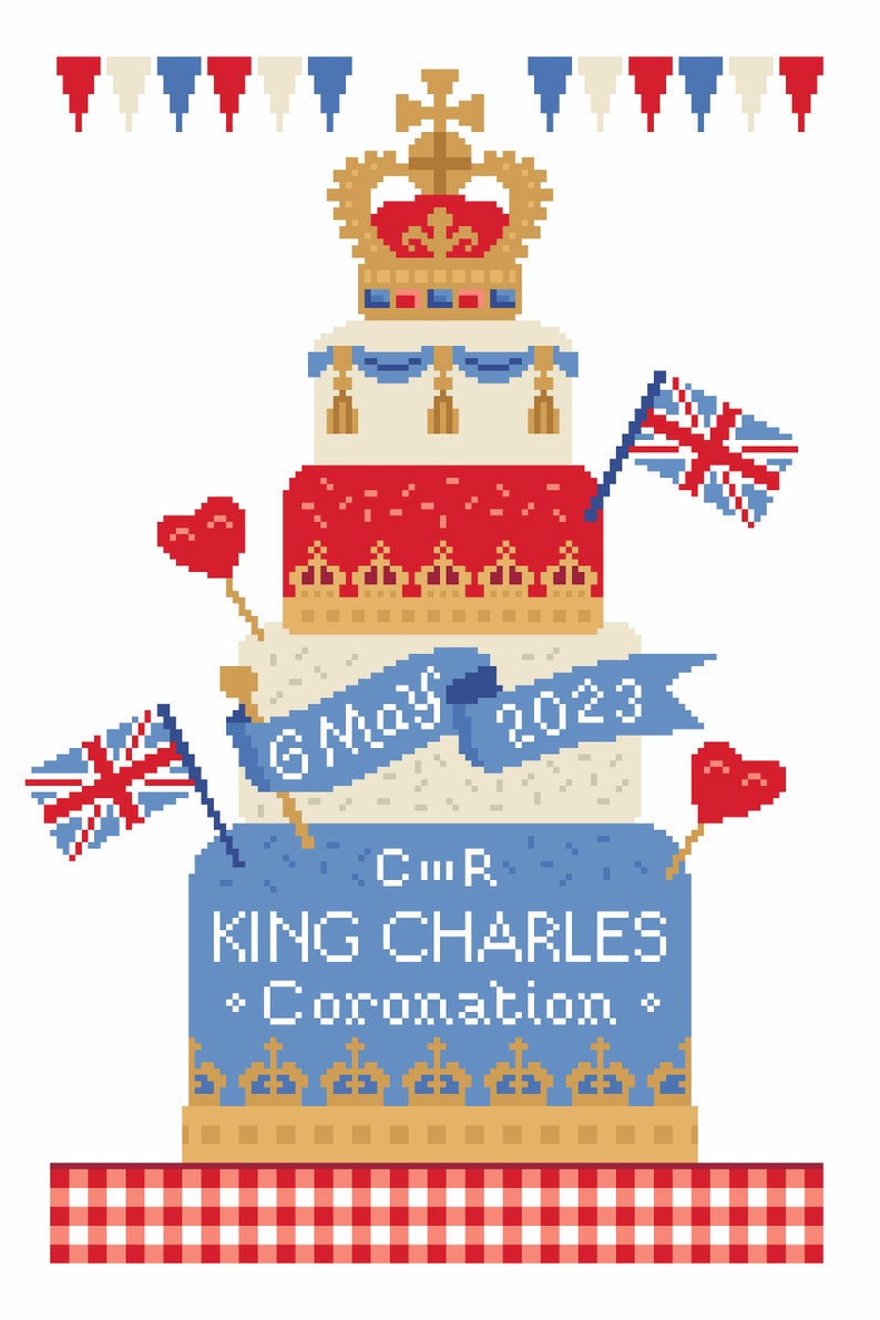 Cross Stitch Pattern to Celebrate King Charles III Coronation - Etsy UK