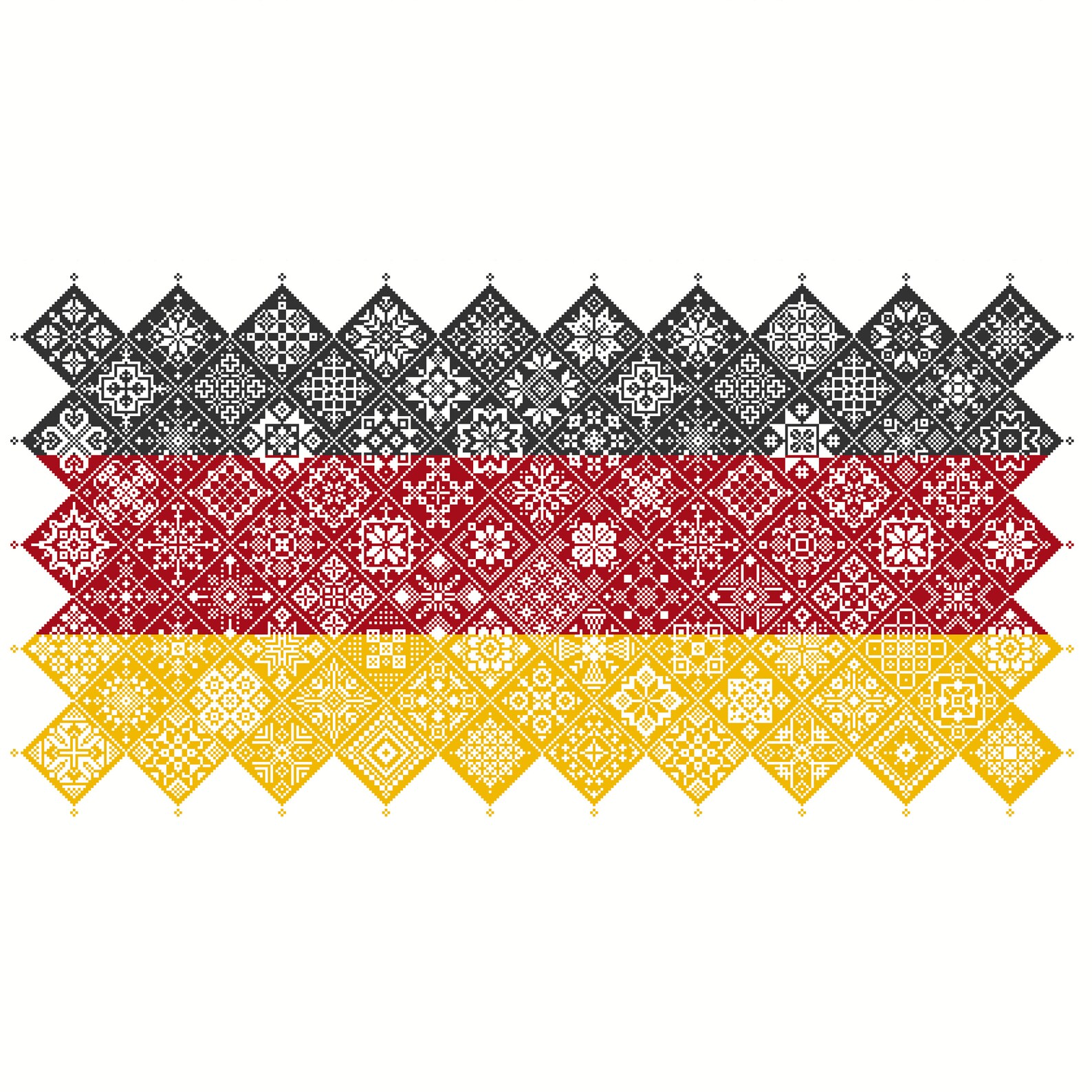 Germany Flag Cross Stitch Pattern: Quaker Sampler Design (PDF Counted ...