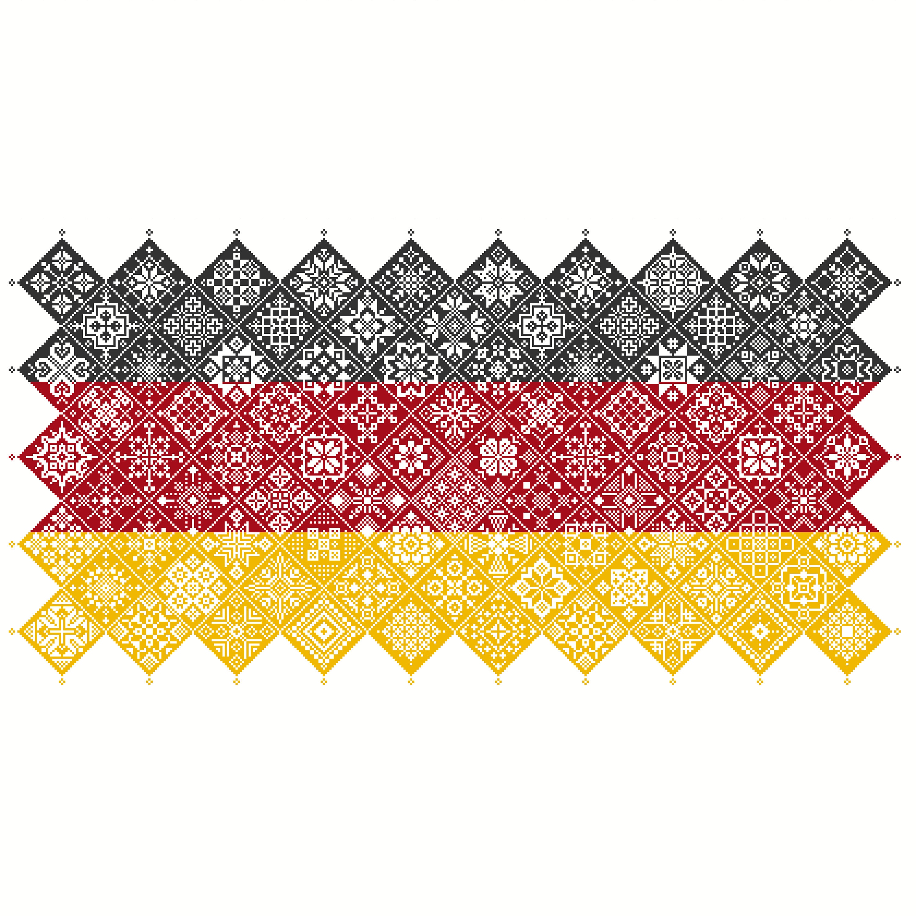 Germany Flag Cross Stitch Pattern: Quaker Sampler Design (PDF Counted ...