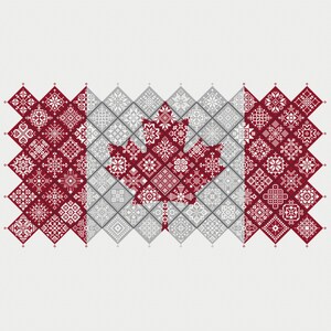 Canadian Maple Leaf Flag Cross Stitch Pattern: Quaker Sampler (PDF ...