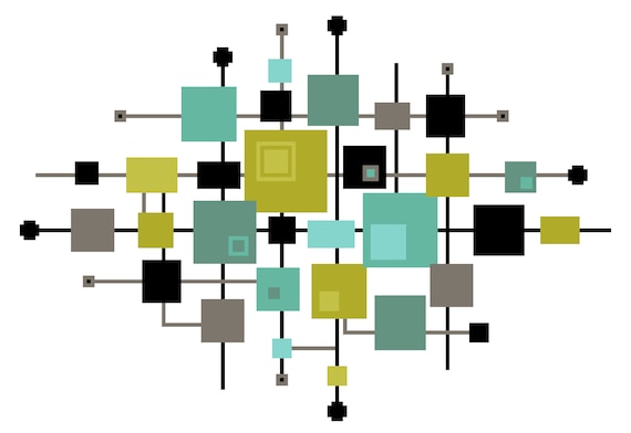 Cross Stitch Pattern Mid-century Modern Squares Retro - Etsy