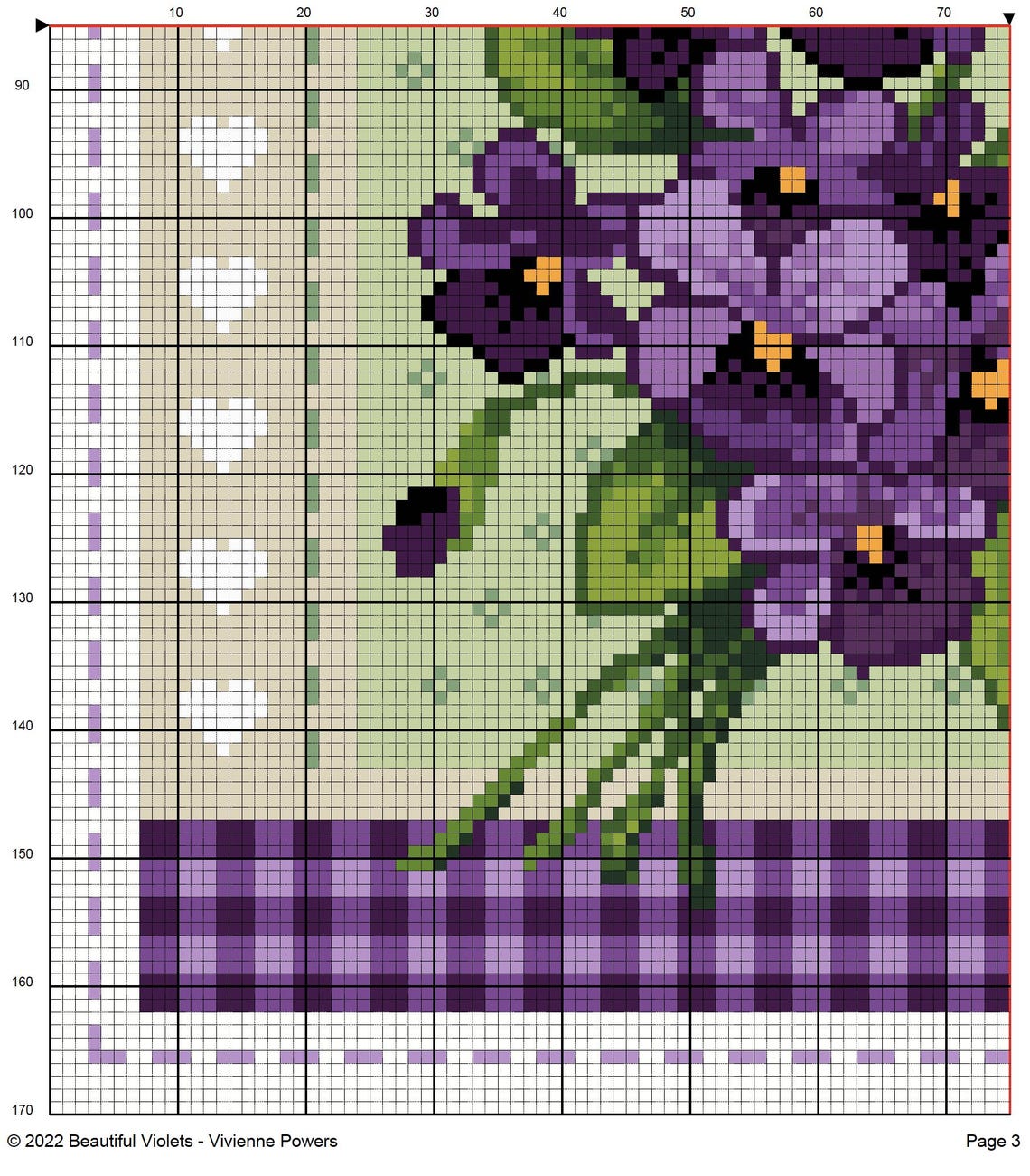 Victorian Violets Cross Stitch Pattern: Floral Sampler (PDF Counted ...