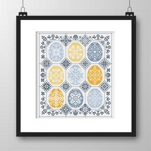 Cross Stitch Pattern Quaker Motif Easter Egg Hunt Sampler With Spring ...