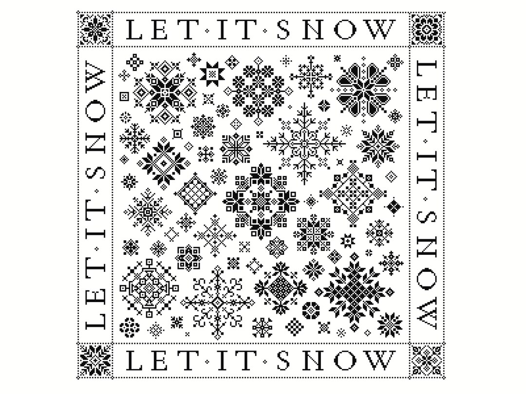 Cross Stitch Christmas Snowflakes Sampler, Let It Snow, Quaker Motifs ...